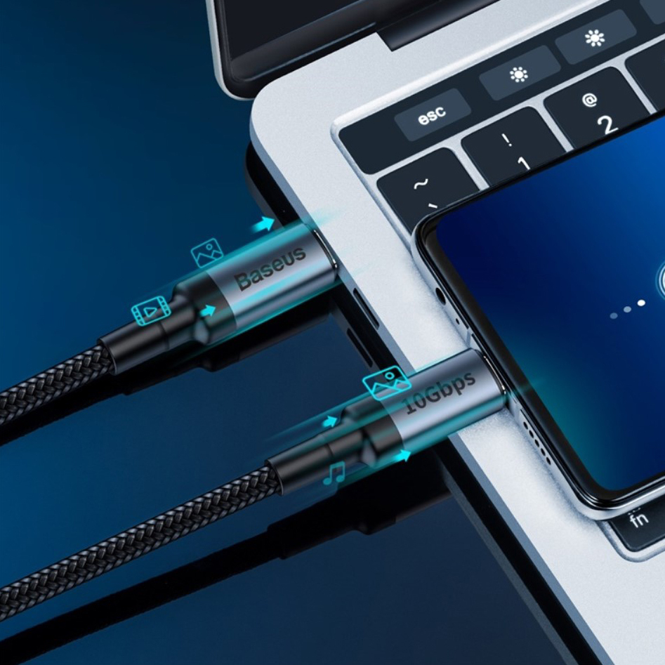 Baseus Cafule 100W USB-PD Type-C 3.1 Cable for MacBook Pro (Gold)